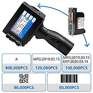 PEKOKO LB100 Handheld Inkjet Printer with Solvent Quick-Drying Ink,Smart Portable Inkjet Printer with 4.3 Inch LCD Touch Screen,Handheld Printer for Label/Production Date/Barcode/QR Code/Serial Number