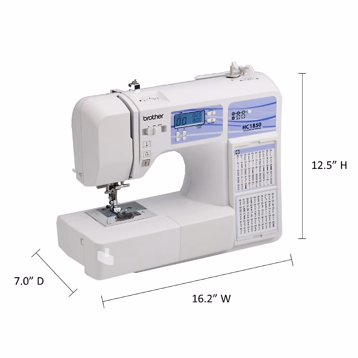 Brother HC1850 Sewing and Quilting Machine, 185 Built-in Stitches, LCD Display, 8 Included Feet