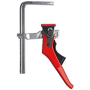 BESSEY GTR16S6H All Steel Ratcheting Table Clamp with 6 5/16 Capacity x 2 5/16 Throat Depth & 540 lb Clamping Force, Red/Silver