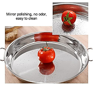 lxkj Stainless Steel Drip Pan, Perfect for Big Green Egg, Kamado Joe Classic Joe, Acorn & Weber Grills & Smokers, Baking Tray, Salad Plates, 13" Diameter Round, Reusable and Easy to Clean