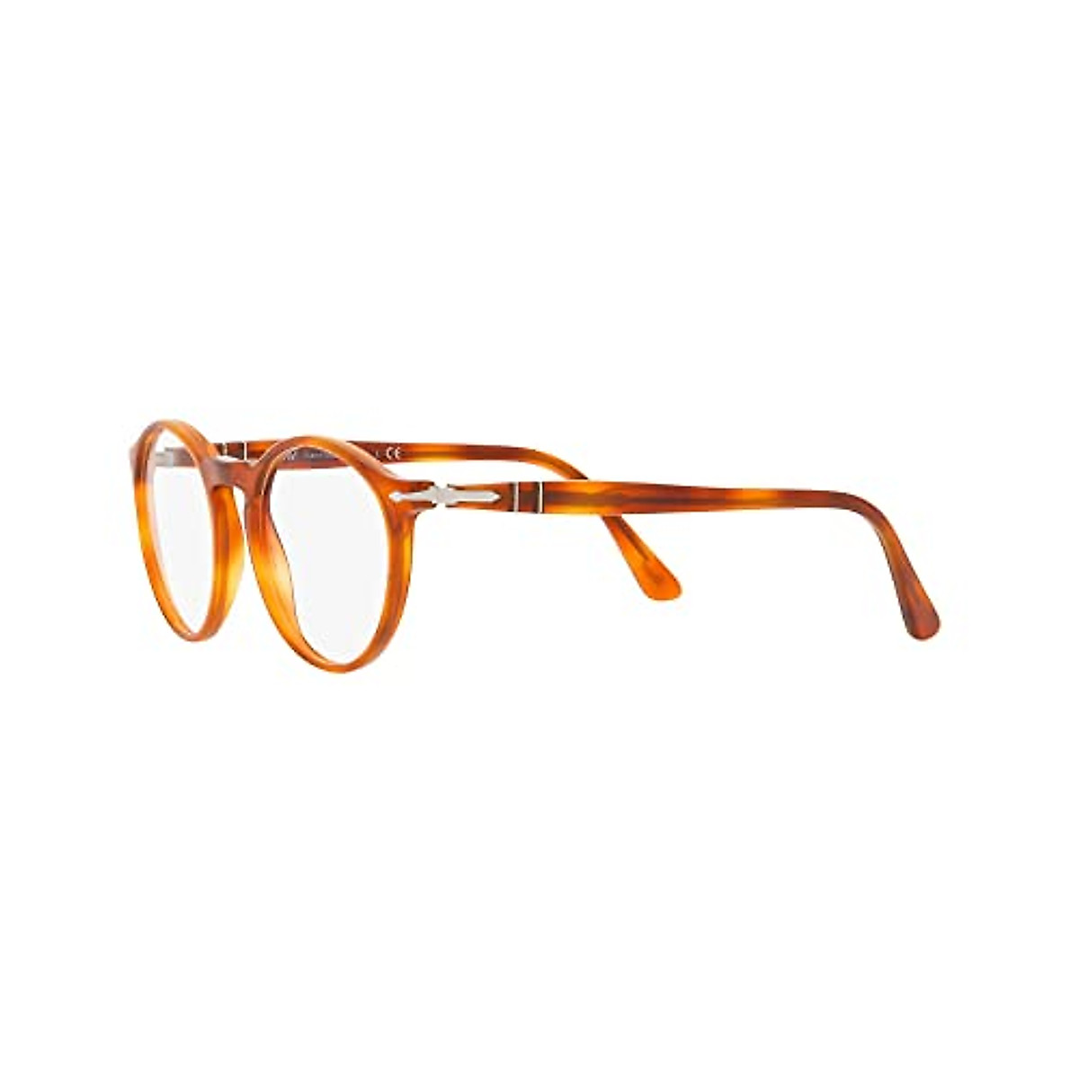 Persol PO3285V Round Prescription Eyewear Frames, Terra Di Siena/Demo Lens, 50 mm
