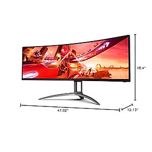 AOC AGON AG493UCX 49 inches Curved Immersive Gaming Monitor Dual QHD 5120 x 1440 @ 120Hz (Renewed)