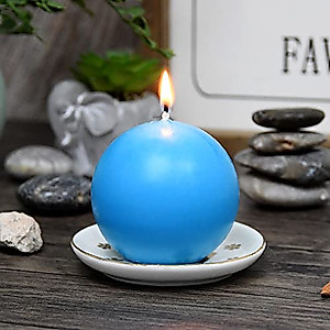Zest Candle 6-Piece Ball Candles, 3-Inch, Turquoise
