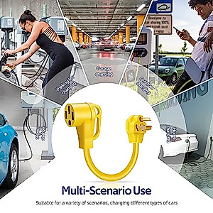 NEMA 10-30P to 14-50R EV Charger Adapter, BOEASTER 30A Dryer Plug to 50A 14-50 EV Conversion Adapter for Level 2 EV Charging and Tesla