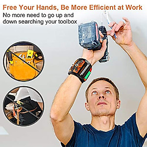Gifts for Men Magnetic Wristband - Valentines Day Gifts for Him Husband Boyfriend Tool Belt for Holding Screws Cool Stuff Gadget Birthday Gifts for Men Who Have Everything Gift Ideas Women Carpenters