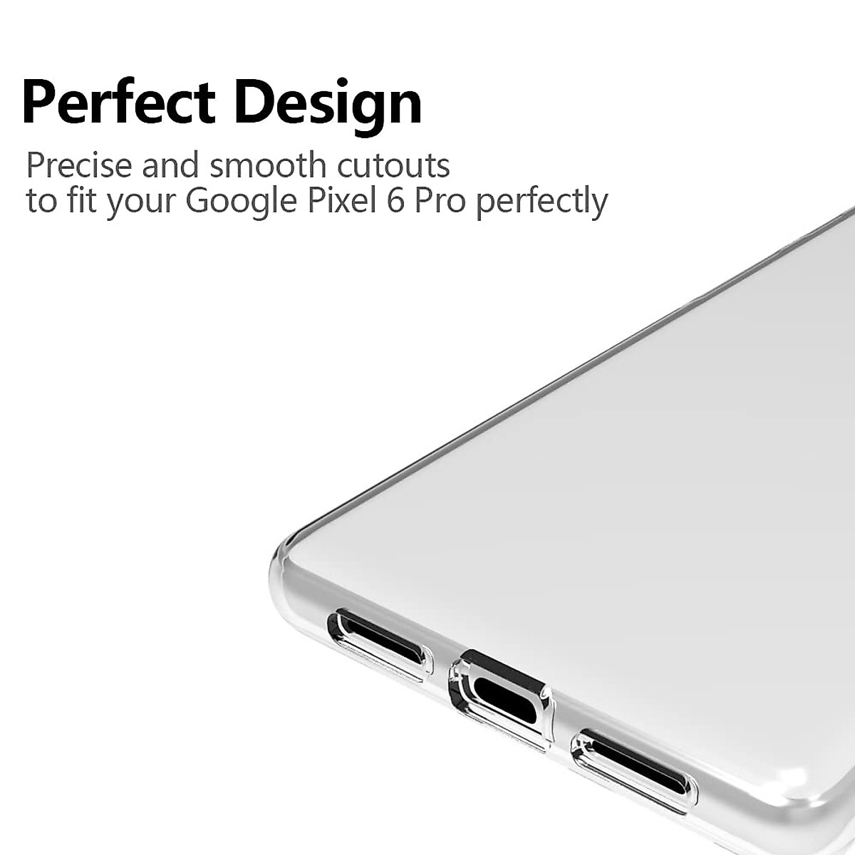 SNOSHO Google Pixel 6 Clear Case,Thin Slim Soft Silicone Flexible TPU Skin Gel Anti-Scratch Shockproof Protective Cases Cover for Pixel 6, Crystal Clear