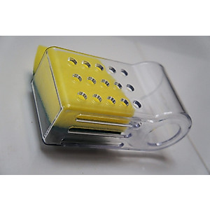 AMUONTY Sponge Holder for Kitchen Sink Suction,Plastic Sink Brush Sponge Caddy Sink Organizer-(5.7" x 2.4" x 3.1"),Clear