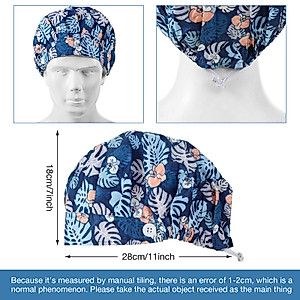 Syhood 6 Pieces Button Bouffant Hats Working Caps Adjustable Printed Sweatband Caps for Women Men Nursing Surgical Caps with Button (Unicorn Style) Multicoloured