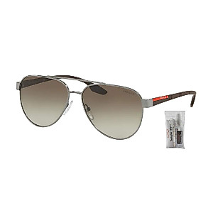 Prada PS54TS LIFESTYLE 5AV1X1 61M Gunmetal/Green Gradient Pilot Sunglasses For Men+ BUNDLE With Designer iWear Eyewear Kit