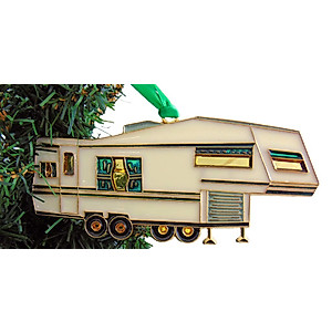 Camper Christmas Tree Ornament Holiday Decoration Fifth Wheel Camping Decor, 6 inch