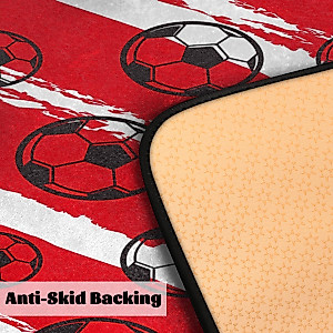 KOBLEN Red Football Kitchen Rugs Non Slip Washable Absorbent Kitchen Mats 20x39 inch Cushioned Anti Fatigue Kitchen Floor Mats for in Front of Sink