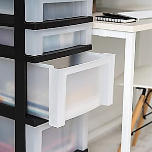 Unknown1 6-Drawer Storage Cart Black/Pearl Black Plastic Rolling