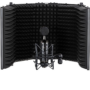 Yeegfeyzz Blue Blackout Spark SL XLR Condenser Microphone with Auray RF-5P-B Reflection Filter and RFMS-580 Reflection Filter Tripod Mic Stand