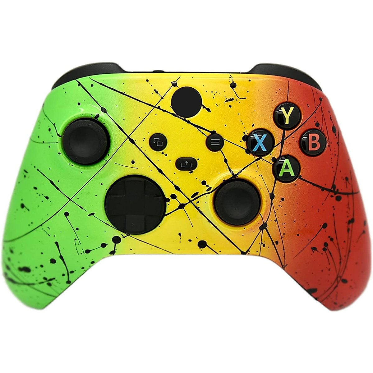 Hand Airbrushed Fade Custom Controller Compatible with Xbox Series X/S & Xbox One (Series X/S Rasta Fade)