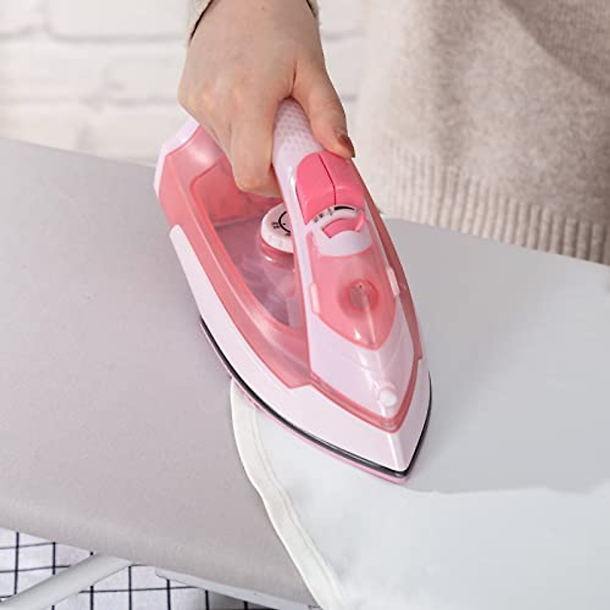 ALIMORDEN Small Tabletop Ironing Board with Iron Holder Compact Folding Ironing Board with Legs and Cover Pad Space Saver for Convenient Storage Traveling RVs and Campers Grey