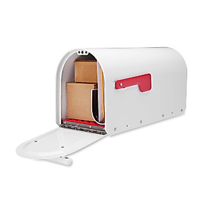 Architectural Mailboxes 5560W-R-10 Sequoia Postmount Mailbox, Large, White, 20. 79 in. x 8. 03 in. x 9. 72 in.