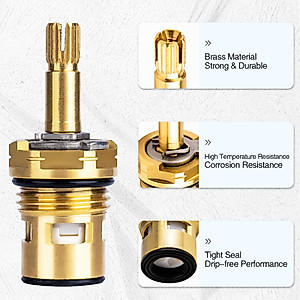 Cartridge for American Standard 994053-0070a or 994053-0070a/H Bath & Kitchen Faucet Replacement Valve Cartridge, 4z-24h Hot and Cold Replacement Stem, Brass