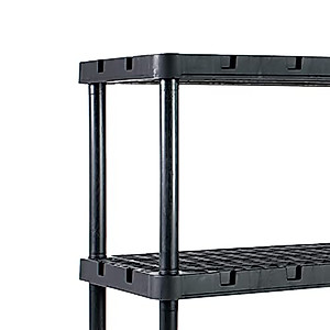 Gracious Living 4 Shelf Knect-A-Shelf Ventilated Heavy Duty Storage Unit 36 x 18 x 54.5 Organizer System for Home, Garage, Basement & Laundry, Black