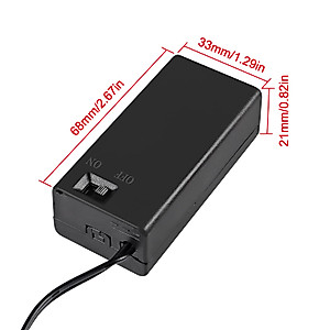 AEDIKO 8pcs 9V Battery Holder 9V Battery Holder with ON/Off Switch 9V Battery Case with DC 5.5 x 2.1mm 9V Battery Case Holder with Cover Storage Case Holder