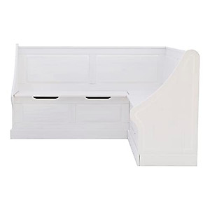 Linon Harris White Corner Breakfast Nook - Nook Only, Table is NOT included!