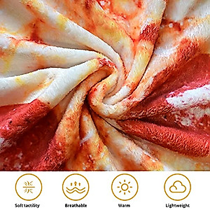 BROSHAN Funny Blanket Adult Size-Novelty Sofa Bed Throws, Double Sided Pizza Blanket 80 in, Soft Fleece Wrap Blankets for Gag Gifts
