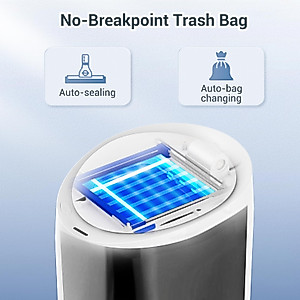 TOWNEW T Air One Official Refill Rings for Smart Bathroom Trash Can, Strong Trash Bags for Electric Automatic Trash Can, 2.7 Gallon, Pack of 8 Refill Bags - Up to 96 Garbage Bags