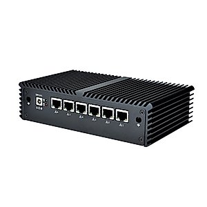 Qotom Qotom-Q555G6-S05 Computer with Core i5 7200U Processor and 6 Gigabit NICs AES-NI Fanless Mini PC (4G DDR4 RAM + 32G MSATA SSD)