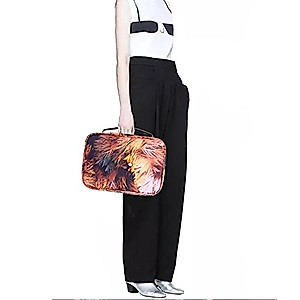 QTKJ Bible Covers for Women with Carrying Handle, Book Cover Case with Zipper Pocket Bible Cover for Mom Ladies Teens Girls, Leaf and Floral Pattern (Colorful)