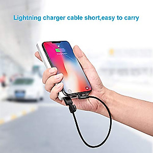 aceyoon 2 Pack 1ft Lightning Cable Right Angle, MFi Certified iPhone Charger Cable, Braided Lightening Charger Cables and Data Sync for iPhone 14/13/12/11, XS Max/XR/XS/X, 8/7/6, iPad