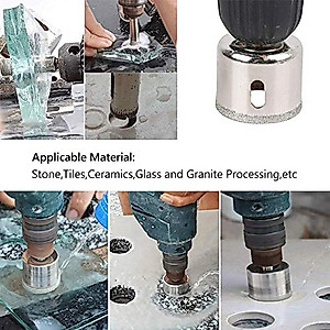 3 otters Diamond Drill Bit Set Hole, 15PCS Hole Saw Set for Glass, Marble, Granite Stone