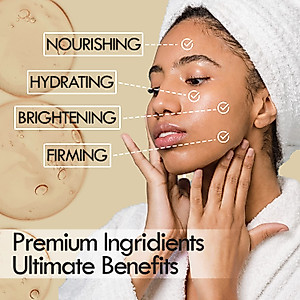 LA DIVA Gold Foil Sheet Face Mask Skin Care - Brightening, Moisturizing, Anti-Aging & Hydrating Facial Treatment Mask for Women and Men - with Collagen & Hyaluronic Acid - 6 pack