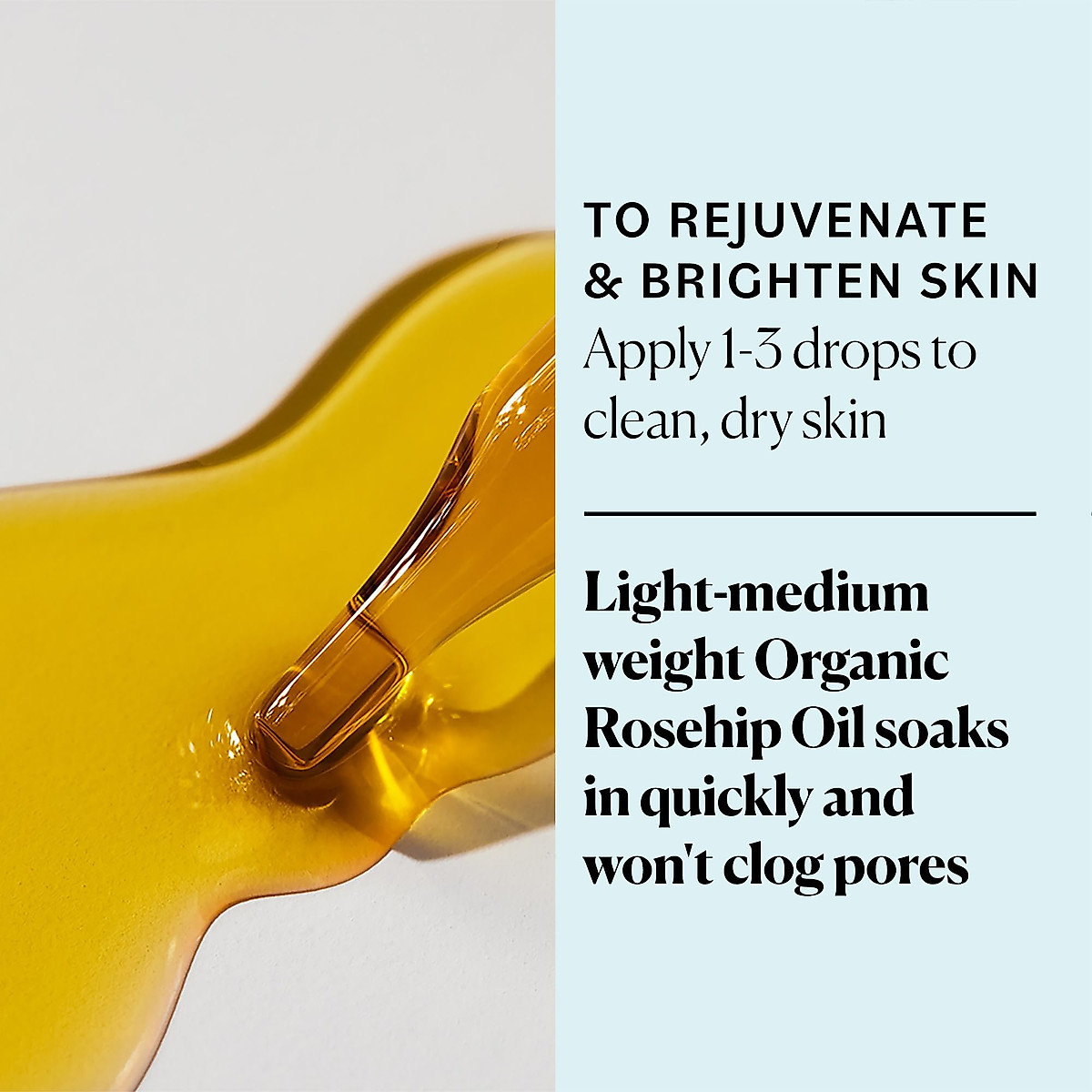 Sky Organics Organic Rosehip Oil (1oz) Cold-Pressed Rosehip Seed Oil, Anti-aging Face Oil, Antioxidant Face Oil, 100% Pure Anti-Aging Rosehip Seed Oil for Radiant Skin, Hair and Acne