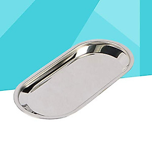 DOITOOL Decorative Tray Decorative Tray Vanity Tray Stainless Steel Towel Tray Jewelry Dish Instrument Tray Bathroom Organizer for Tissues Candles Soap Towel- Size L Fruit Tray Fruit Tray