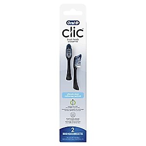 Oral-B Clic Toothbrush Ultimate Clean Replacement Brush Heads, Black, 2 Count