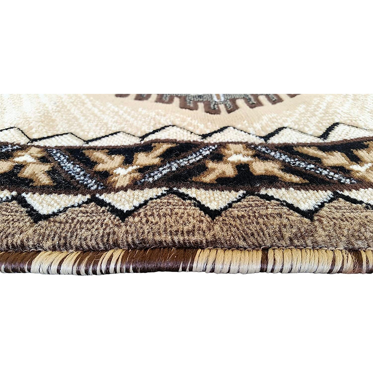 YHSF South West Native American Area Rug D143 - Easy Clean, Thick, Soft, Durable Tribal Indian Inspired Kingdom Design Runner Rug for Bedroom/Living Room and More - Berber, 2 Feet x 3 Feet 4 in