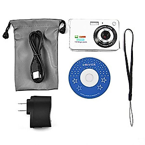 2.7 Inch Digital Video Camera, Mini Compact Digital HD Camera for Backpacking, 8X Automatically Digital Zoom, 5MP Full High Definition, Face Detection and Smile Capture Function, SD Card Storage(Red)