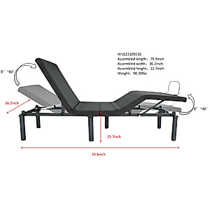 Electric Adjustable Bed Frame with Head & Foot Incline, Twin XL Adjustable Bed Base with 2 USB Ports & Adjustable Legs, Bed Frame Folding Design with Remote Control and Quiet Motor, Easy Assembly
