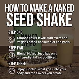 Naked Seed – 4 Seed Protein Powder, Only 4 Ingredients - Chia, Watermelon, Sunflower and Pumpkin Seed Protein – Gluten-Free, Soy Free, Vegan, No GMOs, No Artificial Sweeteners – 15 Servings