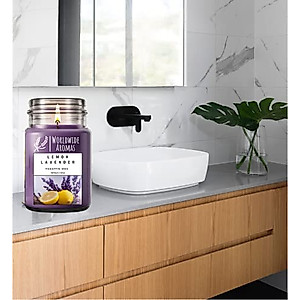 24 oz Hand Poured Lemon Lavender Scented Candle with 150 Hour Burn Time - Relaxing and Refreshing Essential Oil Aroma for Home Decor by Worldwide Aromas (Lemon Lavender)