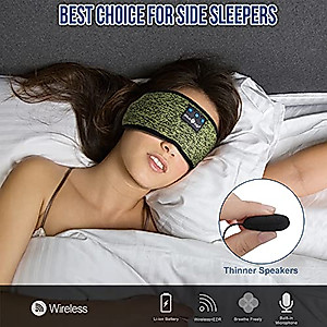MUSICOZY Sleep Headphones Bluetooth Sports Headband, Wireless Music Sleeping Headphones Sleep Eye Mask Earbuds IPX6 Waterproof for Side Sleepers Workout Running Insomnia Travel Yoga Office, Pack of 2
