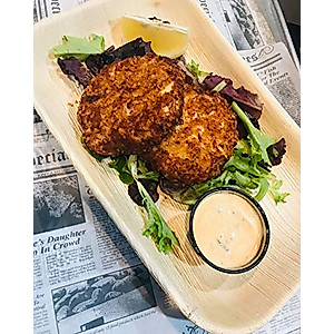 Charity Leaf Disposable Palm Leaf 11" x 7" Trays (25 Pieces) Bamboo Like Serving Platters, Disposable Boards, Eco-Friendly Dinnerware for Weddings, Catering, Events