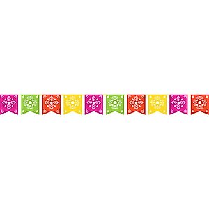Creative Converting Papel Picado Decorative Banner, 10" x 9ft, Multicolor