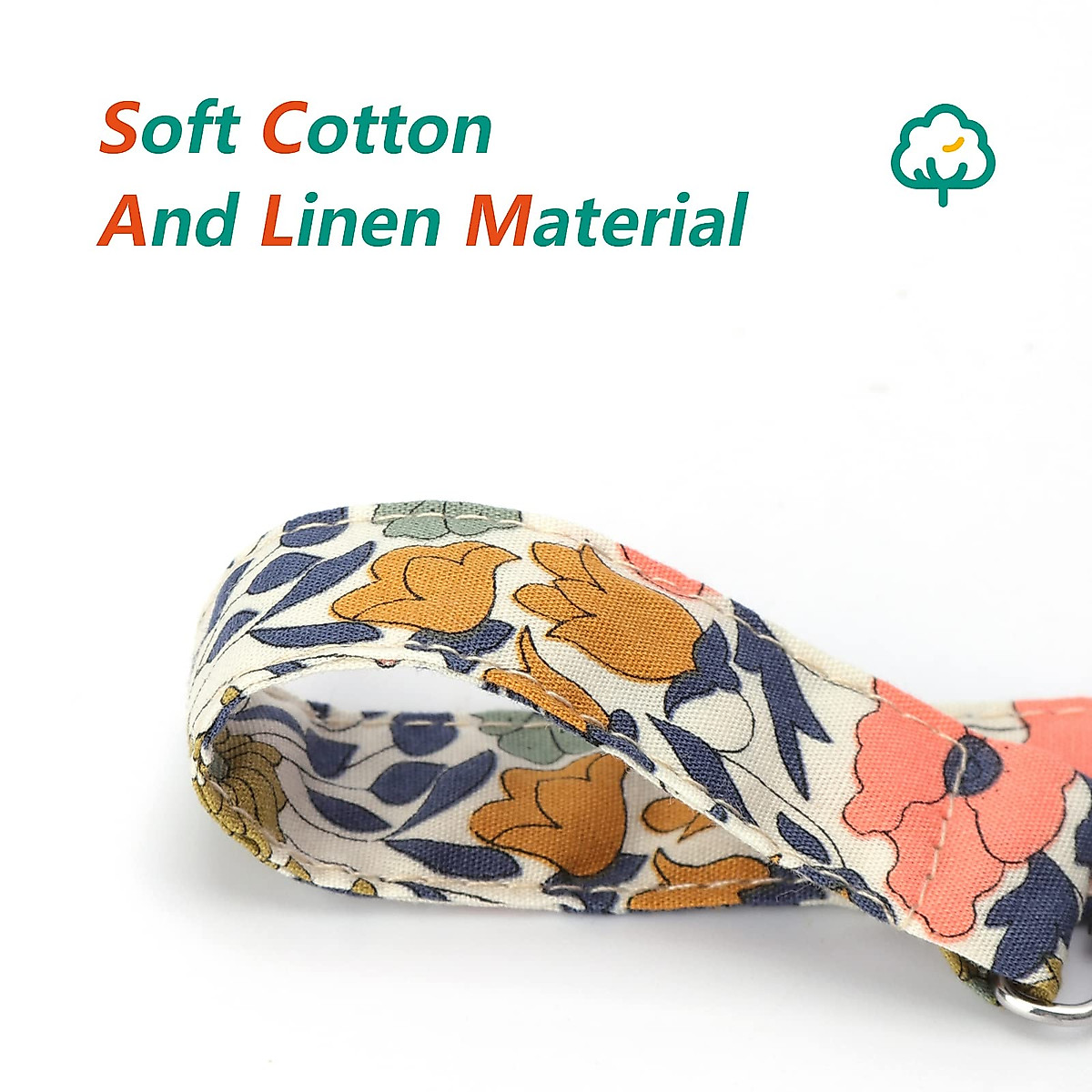 Pacifier Clips Baby Girl, Binky Clip Holder, 4 Pieces, Cotton and Linen Soft Fabric, for Babies During Teething