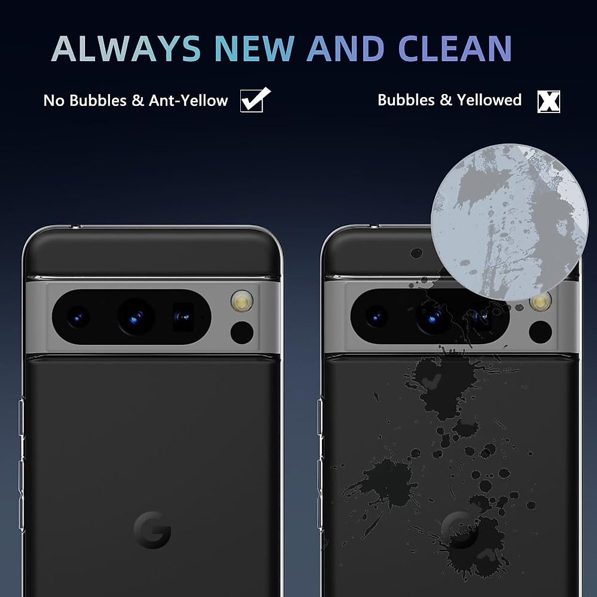 X-level Clear Slim Fit TPU Case for Google Pixel 8 Pro, Ultra-Thin Mobile Phone Cover, Anti-Slip Grip, Scratch Resistant, Wireless, Matte Finish