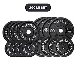 HAJEX Cast Iron Olympic Weight Plates Set 2 inch - Pairs of 2.5 LB, 5 LB, 10 LB - Weights Set 35 LB