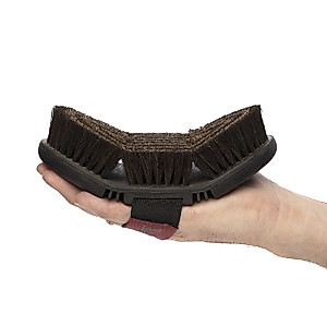 LeMieux Flexi Hair Body Brush for Horses - Black - Natural Bristles - Ergonomic Shape - One Size