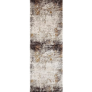 Loloi II Alchemy Collection ALC-02 Contemporary Area Rug 6'-7" x 9'-2" Granite/Gold Rectangular 0.25" Thick