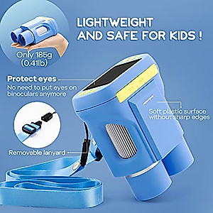 Andonstar AD122 Kids Microscope&Telescope Double Lens, Portable Handheld Microscope Binoculars, Digital Camera&Video Microscope Kit for Kids, 2" LCD Blue, Windows/Mac Compatible, SD Card Included