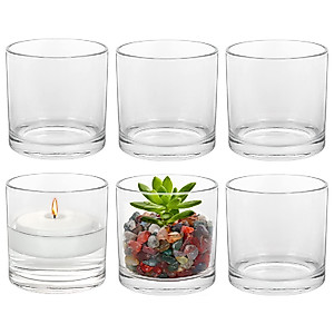 6 Pack Clear Glass Cylinder Vases, Table Flowers Vase Candle Holder for Home,Garden, Wedding Centerpiece Decorations and Formal Dinners (Width 4", Height 4")