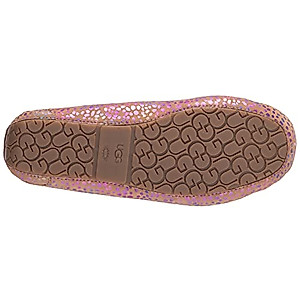 UGG Girls K Dakota Spots Slipper, Chestnut Sparkle Suede, 5 Big Kid